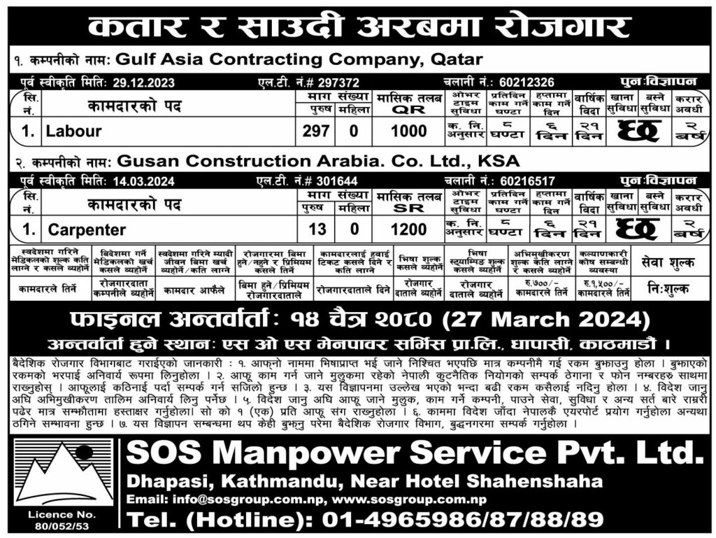 Ads – SOS Manpower Service